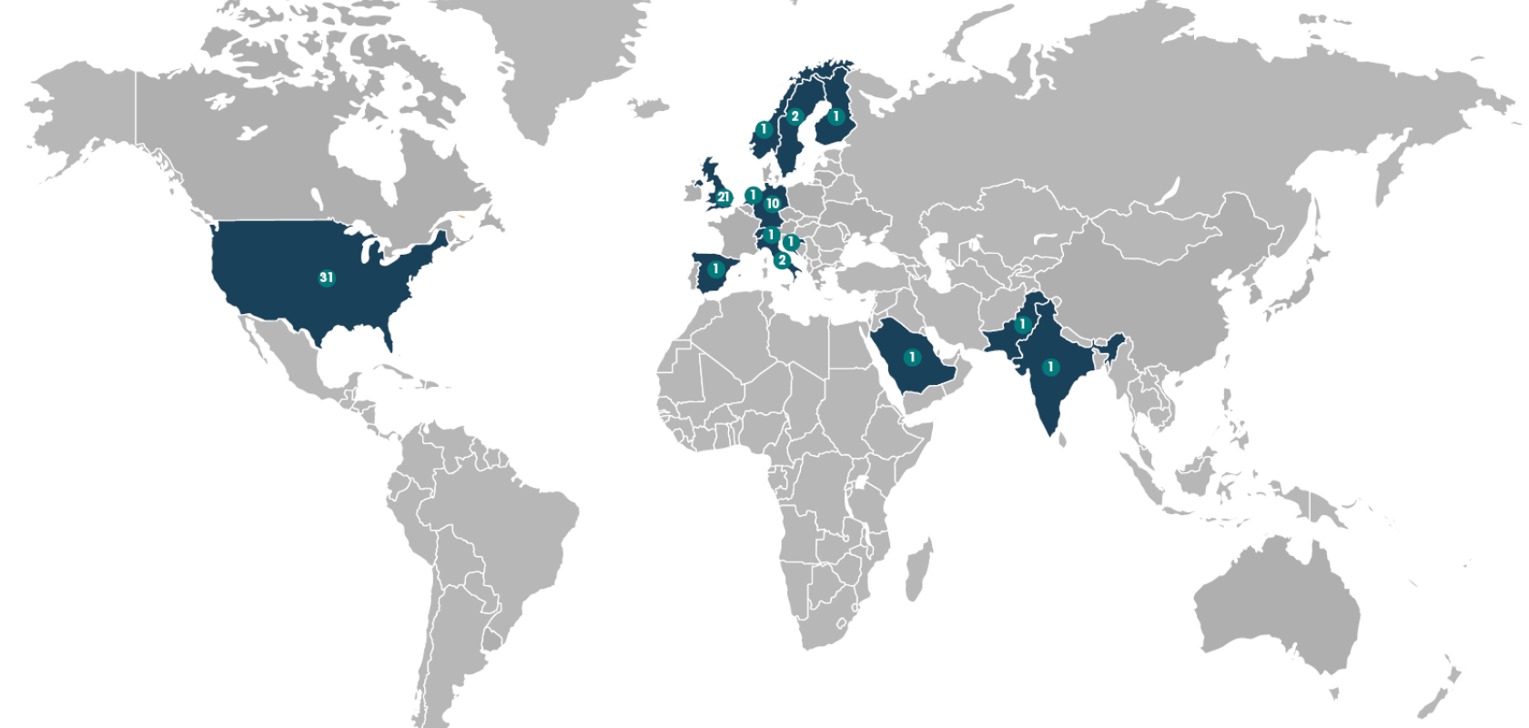 The SCW75 by country | Scientific Computing World
